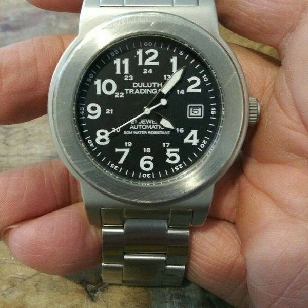Duluth Trading 21 Jewel Automatic Black Dial Military Men's Field Watch ...