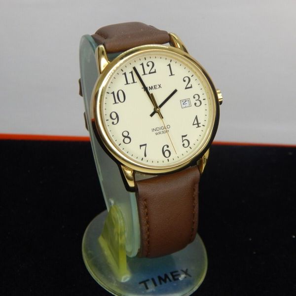 Timex Easy Reader Watch Mens Indiglo Date 38mm Case Quartz Brown ...