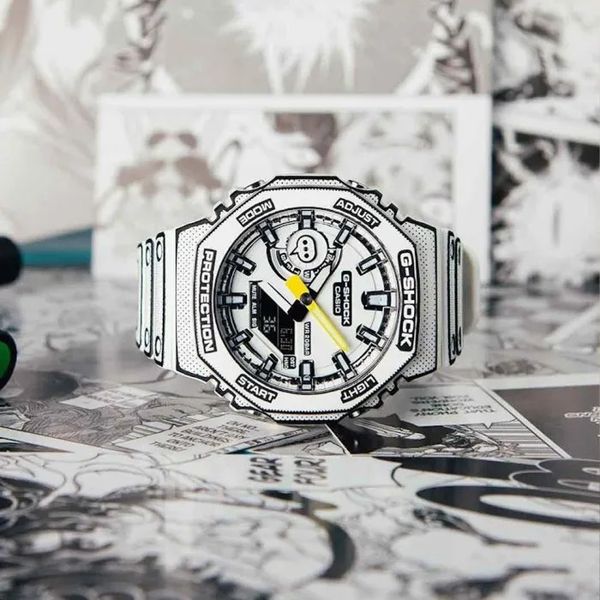 Casio G-Shock Analog Digital 2100 Series "Japanese Manga" White GA ...