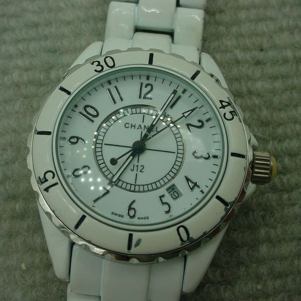 CHANEL WRIST WATCH J12 SWISS MADE ALL WHITE WITH DATE | WatchCharts ...