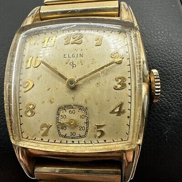 Elgin 555 USA Vintage 10k Gold Plated 17 Jewels Mechanical Wrist Watch ...