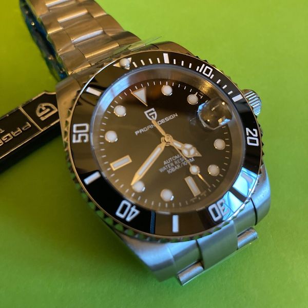 Pagani Design Watch PD-1661 Automatic Divers Water Resist Black 40mm ...