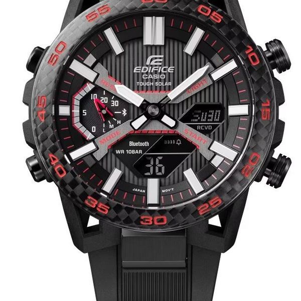 Casio Men's Edifice Solar Bluetooth Smartwatch with Carbon Fiber ECB ...