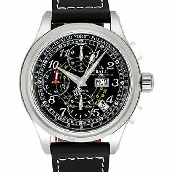 Ball Trainmaster Pulse Meter Chronograph Automatic Men's Watch CM1010D ...