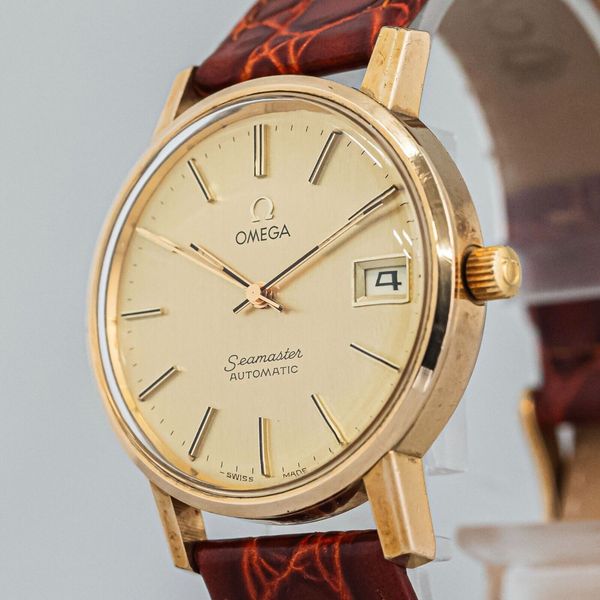 *NEAR MINT* Vintage OMEGA Seamaster Cal.1010 Automatic Gold Dial Date ...