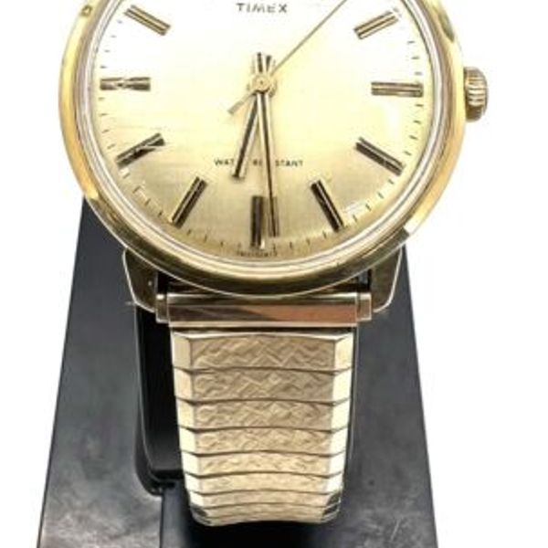 Vintage 1977 Timex Marlin Gold Tone Dial Bracelet Men Watch Runs ...