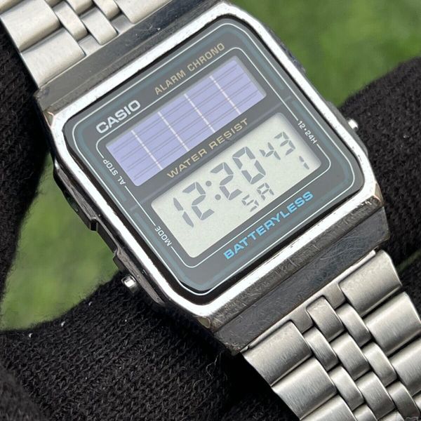 Vintage Casio AL-180 Alarm Chrono Batteryless Japan Made Digital Men's ...