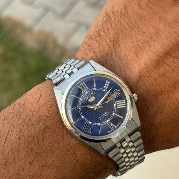 Seiko 5 Automatic Roman Pattern Blue Dial 7009 Men's Watch ...