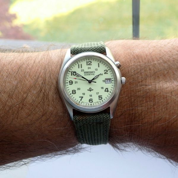 Seiko 5M42-0D30 Military Kinetic Luminous Dial Sapphire July 1986 First ...