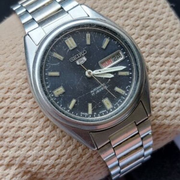 Vintage Seiko 5 Automatic 17 Jewels Gray Dial From Japan | WatchCharts Marketplace
