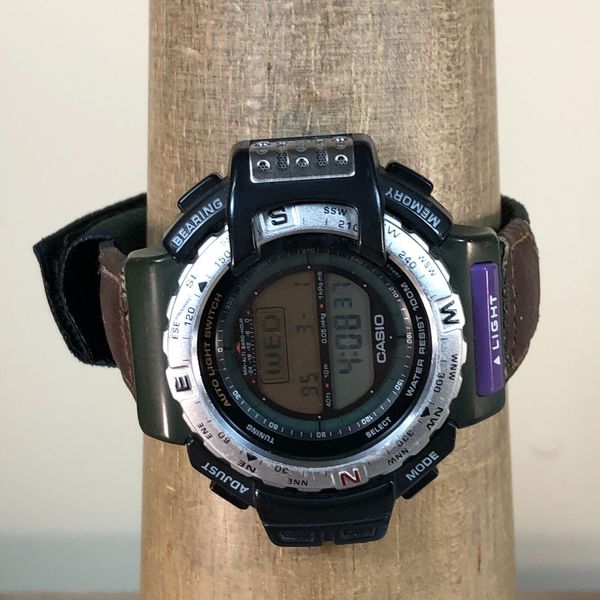 Casio Men Pro Trek PAT-40 Pathfinder Compass Bezel Quartz Digital Watch ...