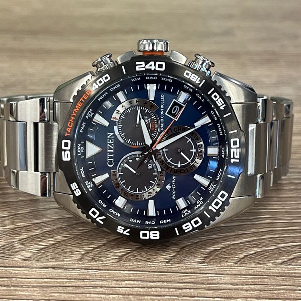 CITIZEN Eco-Drive PROMASTER Stainless Men's Chronograph Watch - CB5034 ...