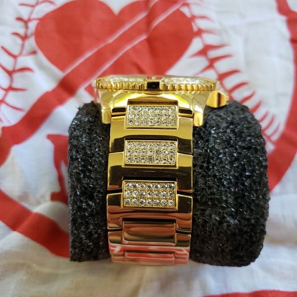 GUESS Stainless Steel GOLD-TONE Crystal Embellished Watch | WatchCharts ...