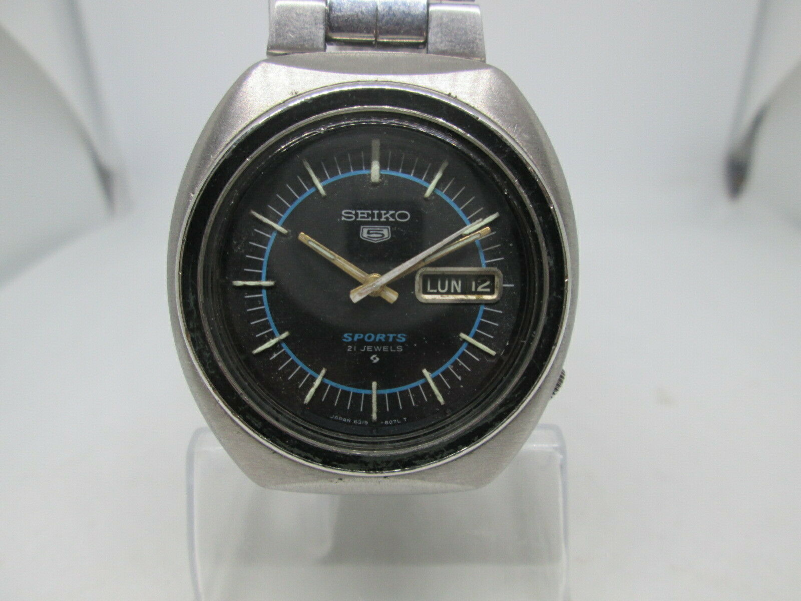 VINTAGE SEIKO SPORTS 6319-8070 BIG CASE DAYDATE STAINLESS STEEL ...