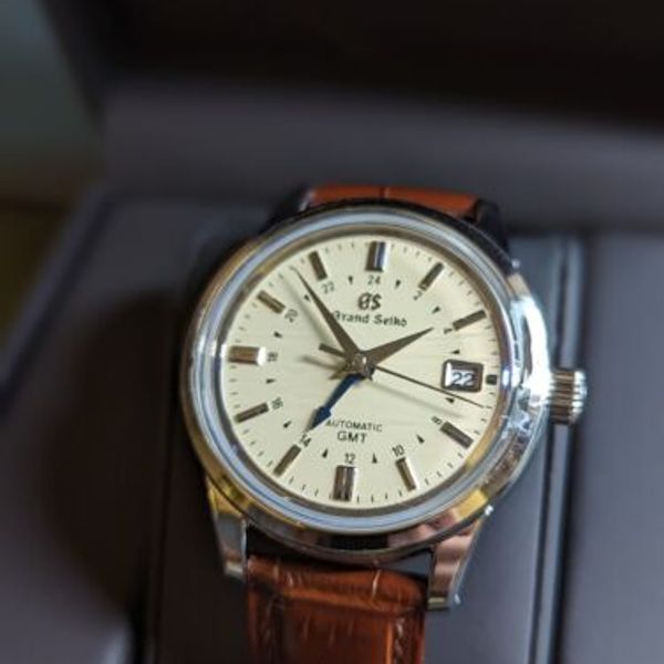 CUSTOMIZED GS AUTOMATIC GMT MODIFIED WATCH W BROWN LEATHER STRAP (FREE ...