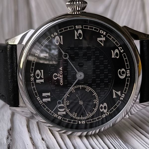Omega Marriage watch NEW Dial Custom dial black guilloche pocket watch ...