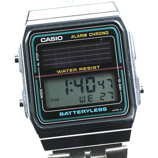 â ¶Vintage [Near MINT] CASIO AL-180 Solar Powered Batteryless Men watch ...