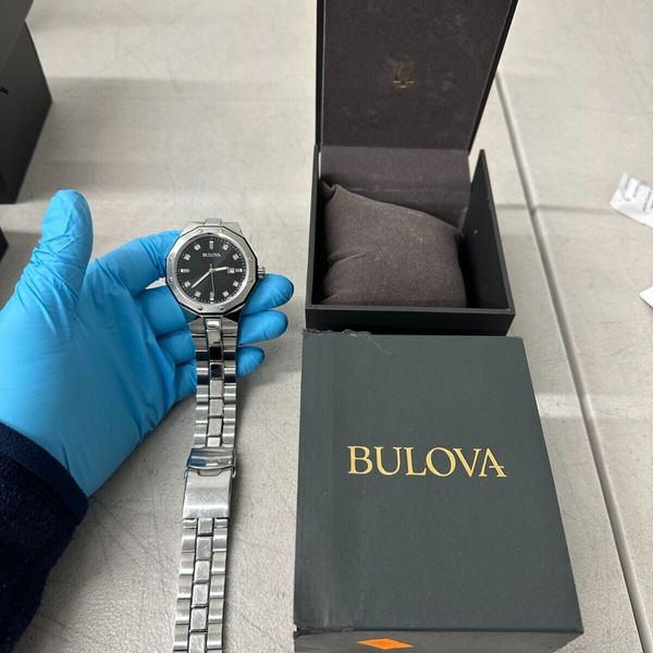 Bulova Men's Classic Quartz Calendar Silver Stainless Steel Watch 44 MM ...