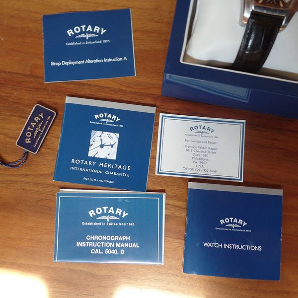 Rotary Watch w/ Original Case & Paperwork US02394 Swiss Made Tank Style ...