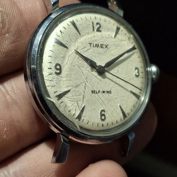 Timex Viscount 1959 Silver Tone White Dial Mens Vintage 1950s Automatic ...