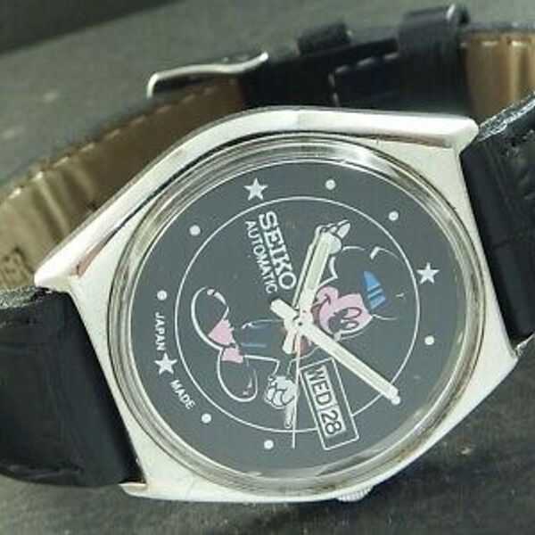 OLD VINTAGE SEIKO 5 AUTOMATIC CARTOON DIAL JAPAN MENS D/D WATCH 446d ...