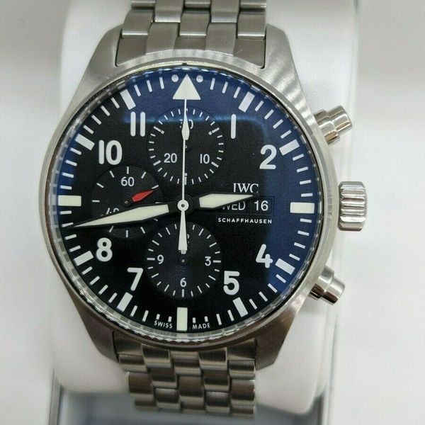 IWC Pilots Chronograph IW377709 Steel Automatic Watch - 43mm - Box ...