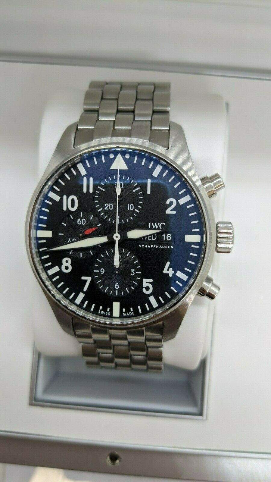 IWC Pilots Chronograph IW377709 Steel Automatic Watch - 43mm - Box ...