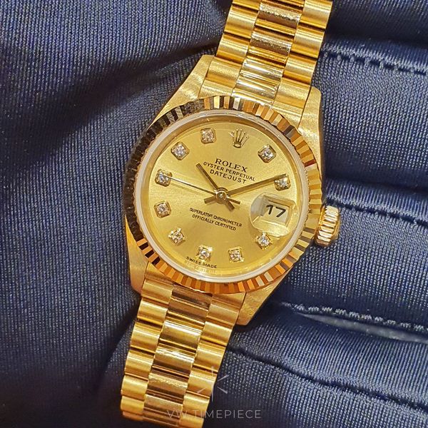 Rolex 79178 Lady President Datejust 26 Diamond Dial in 18K Gold (2001 ...