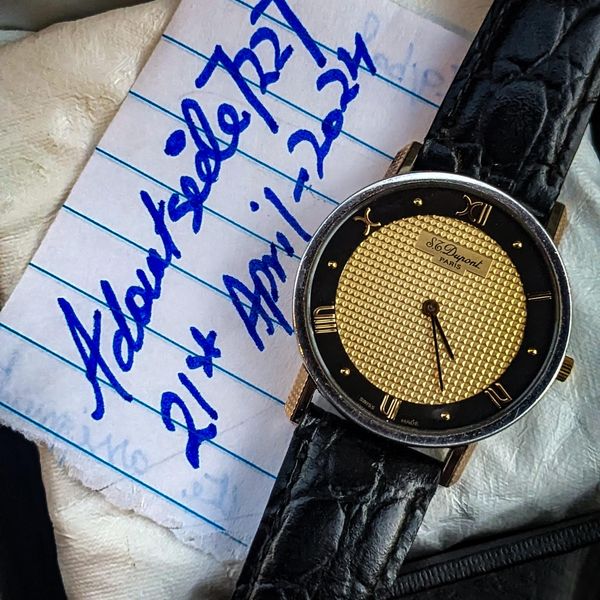 [wts] S.T DUPONT HONEYCOMB ⭐ RONDE PARIS Gold watch ref???? 199.11 ...
