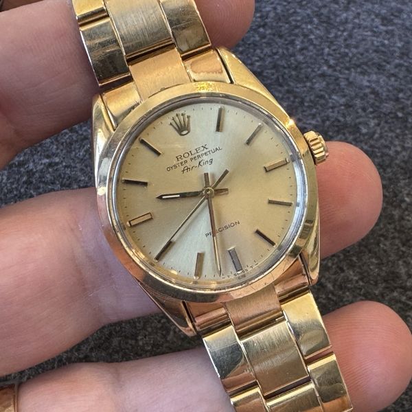 1970's 14K Rolex Air King Precision Oyster Perpetual 5520 Golden Egg ...