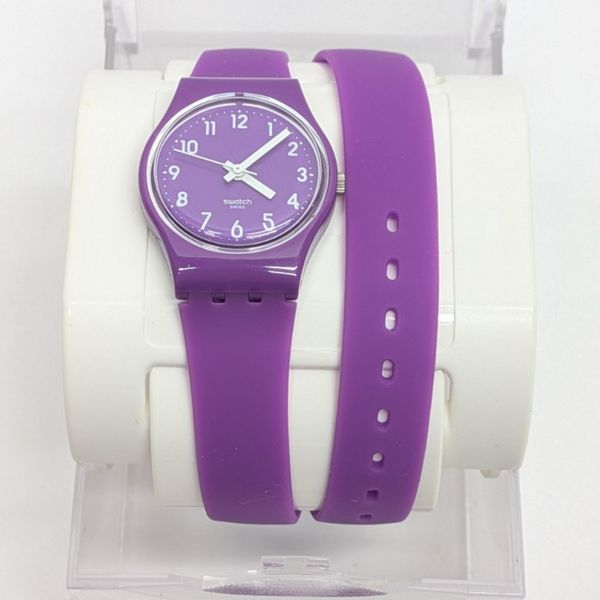 Swatch SWEET PURPLE LV115 25mm Ladies Watch Wrap Around Double Strap ...