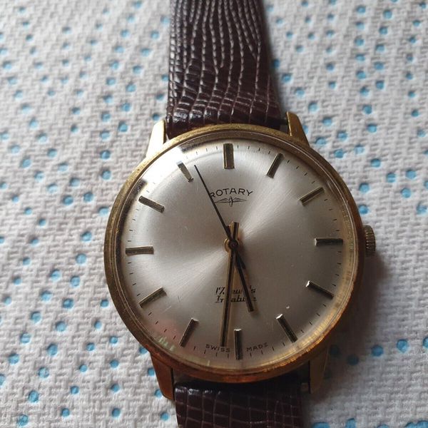 Mens Rotary Gold Toned Incabloc Mechanical 17 Jewels Watch - 59 13 01 ...