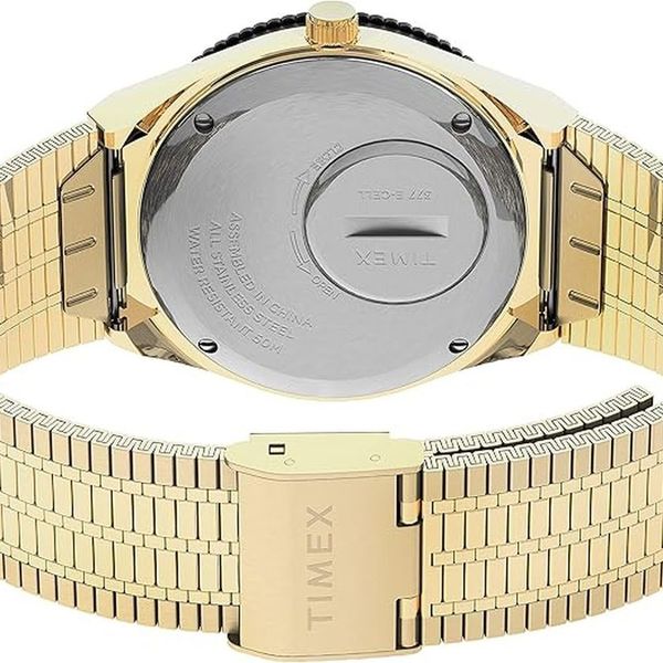 Timex Q 36mm Gold-Tone Steel MOP White Dial Quartz Women's Watch ...