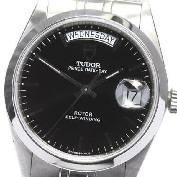 TUDOR Prince Day Date 76200 cal.2834-2 Black Dial Automatic Men's Watch ...