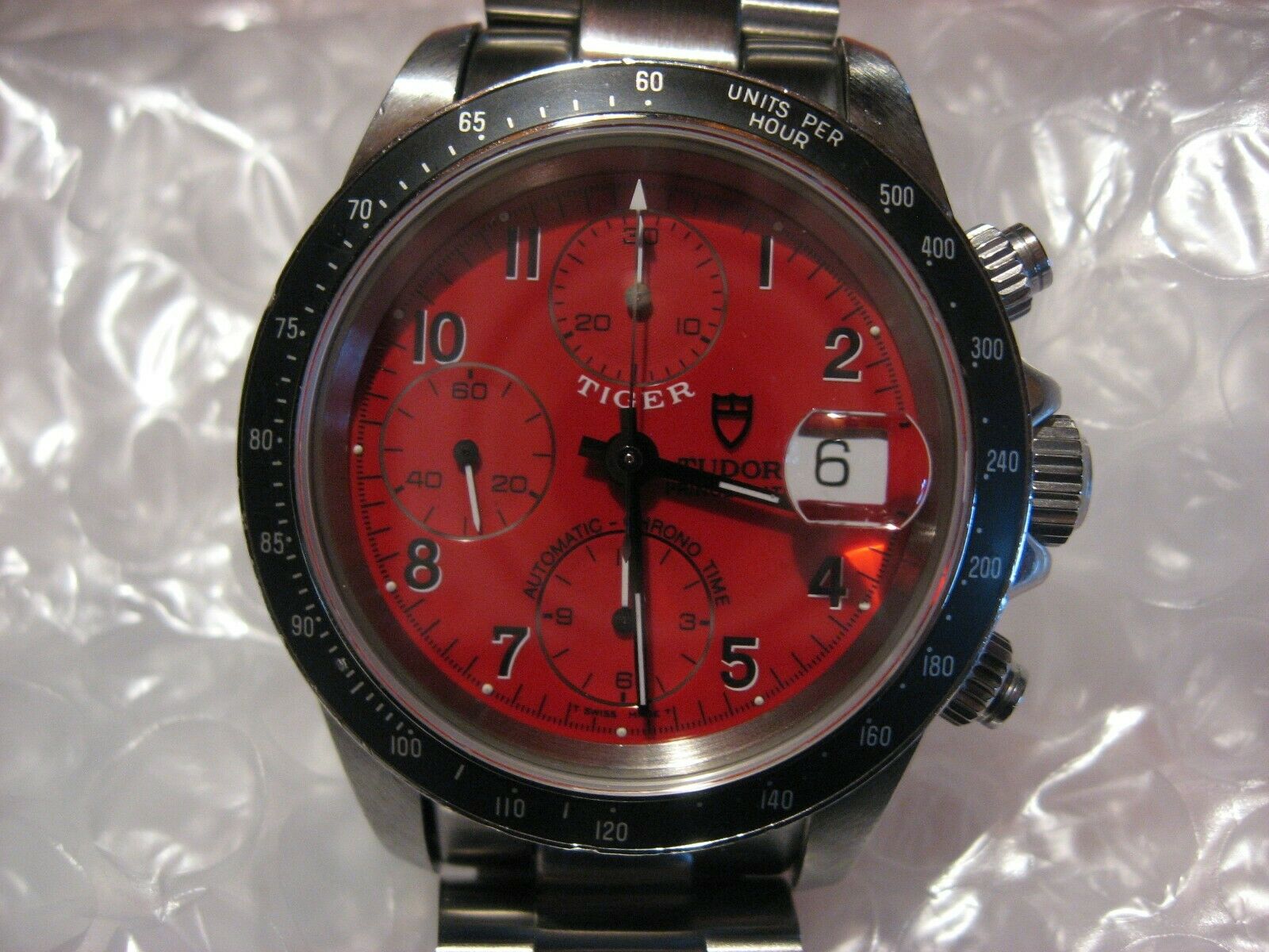 Tudor Tiger Woods Chronograph Watch, Beautiful Red Dial, NICE | WatchCharts