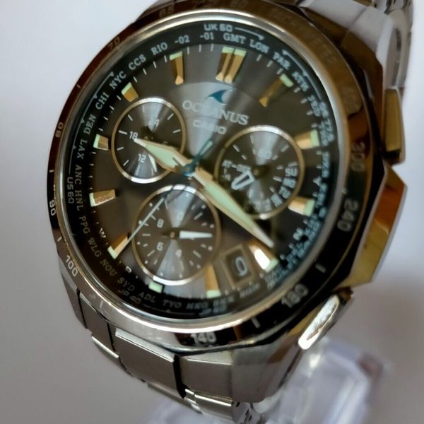 CASIO Oceanus Manta OCW-S1000 Solar Radio-Controlled Titanium w/ Extra ...