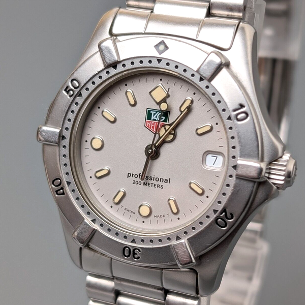 [N MINT] Tag Heuer 2000 Professional WE1211-R Silver Quartz Men's Watch Midsize | WatchCharts ...
