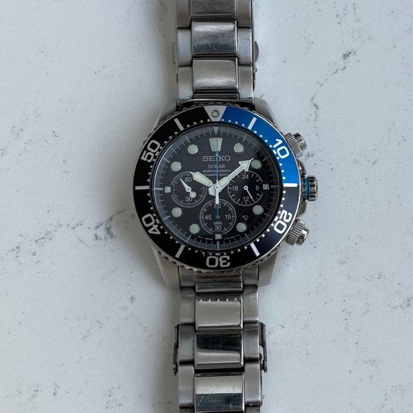 Seiko V175-0AD0 Solar Chronograph Diver's Watch Model SSC017 ...