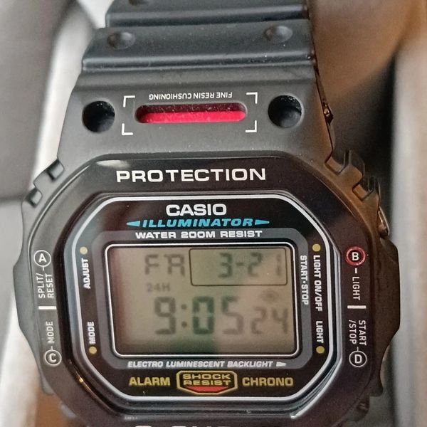 Casio G-Shock DW-5600E-1V Stainless Steel Mod Mecha Bezel Watch 200M WR ...