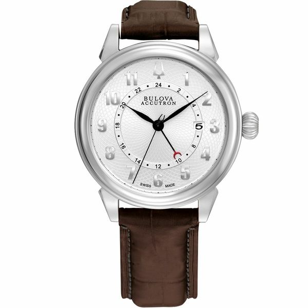 NEW IN BOX Bulova Accutron Gemini Men's Automatic Watch Leather 63B153 ...