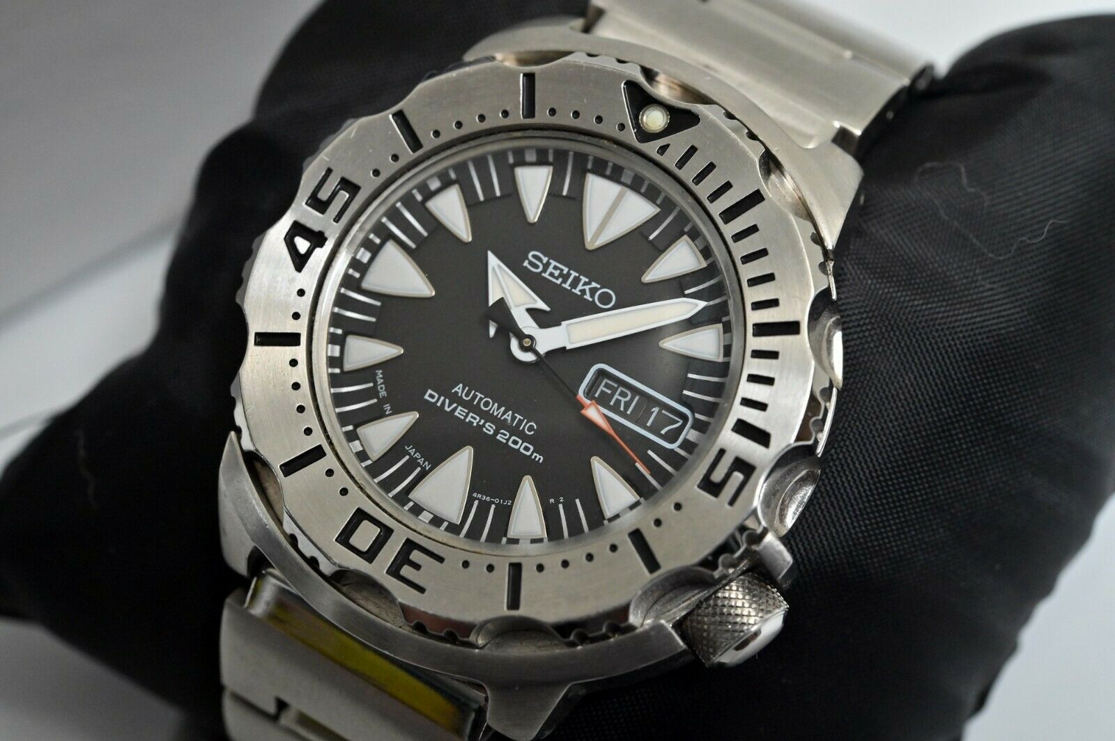 Seiko 2nd Gen Black Monster SRP307 SRP307J1 Japan prospex 4r36 rare ...