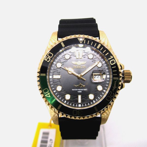 Invicta Pro Diver SHARK Black Dial Sprite Bezel Silicone Strap Men's ...