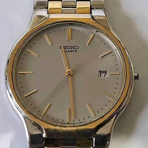 Vintage Men's Seiko Watch Quartz w/Date 5Y32-7000 Missing Crown Parts ...
