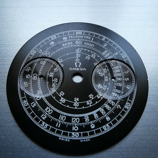 Omega vintage cal 33.3 black chronograph repro dial | WatchCharts