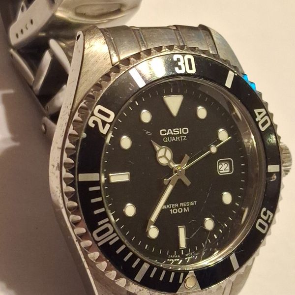 Casio Dive Watch MTD-1010 (1346) Black Dial Stainless Bracelet ...