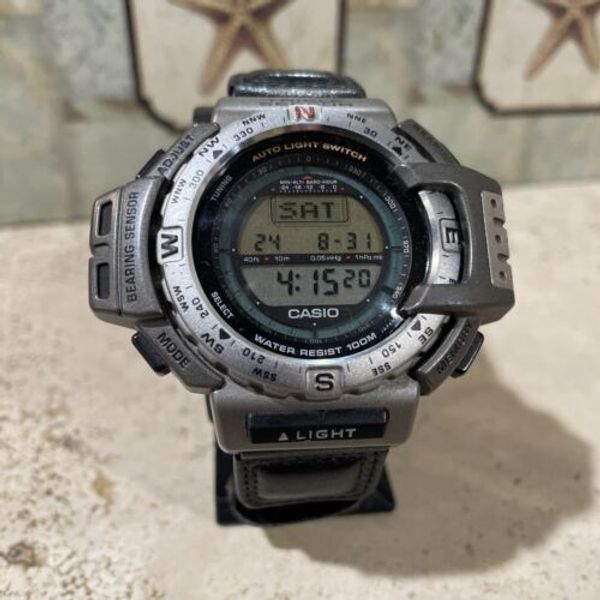 Rare - Casio Pathfinder PAT-400 Triple Sensor Men's Digital Wrist Watch ...