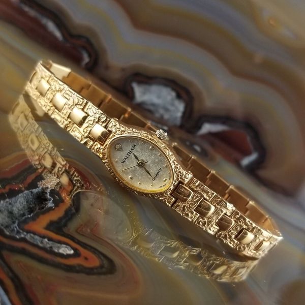 Women's WALTHAM Diamond Accent Gold Nugget Watch YWL270 | WatchCharts ...