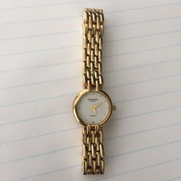 Women’s Raymond Weil Geneve Swiss Quartz Watch 18k Gold Plated 5806-2 ...