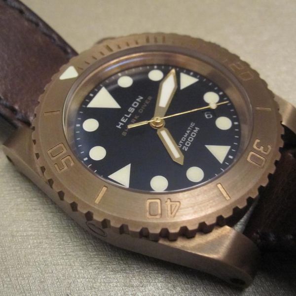 Sold!!!,!: Helson Bronze Sharkdiver 45 - Black dial with bonus ...