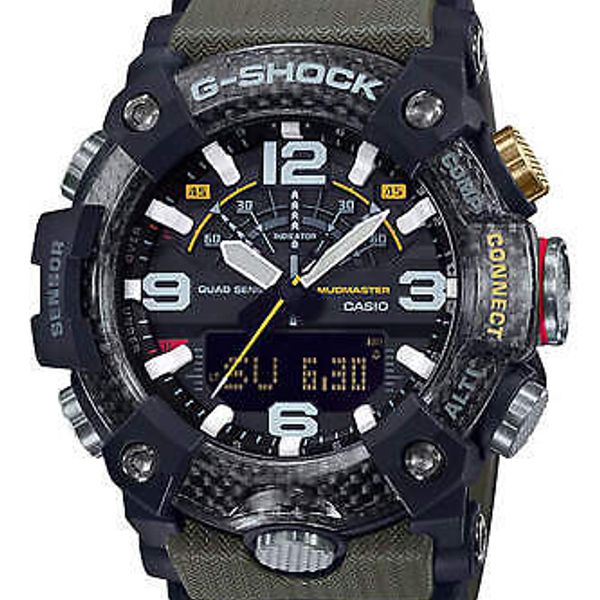 CASIO G-SHOCK GG-B100-1A3 GGB100-1A3 MUDMASTER BLACK/GREEN MEN'S WATCH ...
